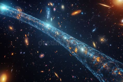 Exploration Of A Cosmic Pathway Connecting Distant Galaxies In The Vast Universe Stock Image