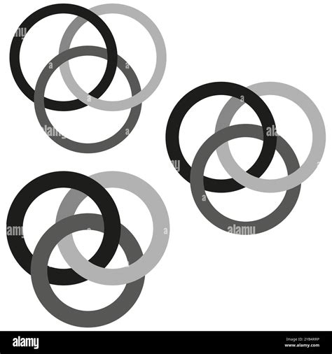 Overlapping Circles Icon Interlocking Rings Vector Geometric Abstract Symbol Circular Pattern