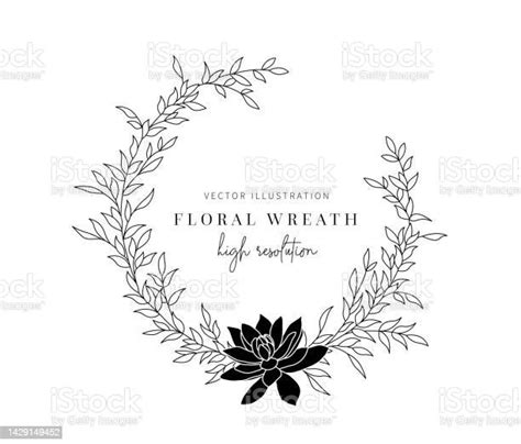 손으로 그린 꽃 화환 청첩장을위한 나뭇잎이있는 꽃 화환 0명에 대한 스톡 벡터 아트 및 기타 이미지 0명 결혼식 고풍스런 Istock