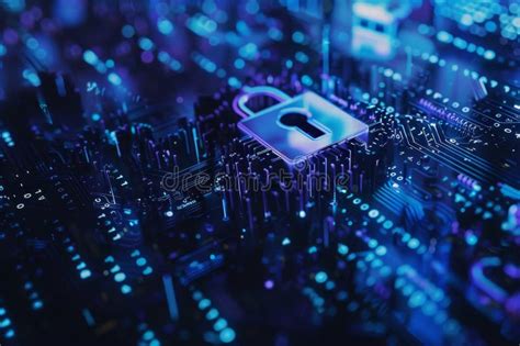 A Lock Sits Atop A Computer Circuit Symbolizing Digital Security And Protection Against
