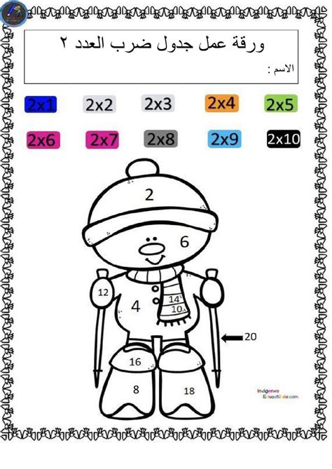 ورقة عمل جدول ضرب 2 Online Exercise For Live Worksheets