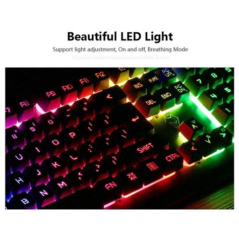Membrane Gaming Keyboard Gaming Mouse Membrane Feeling Rgb Led Backlit