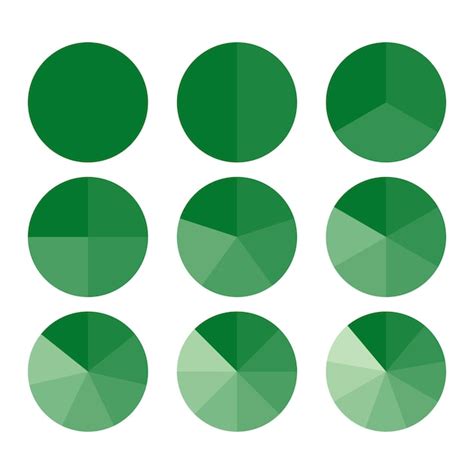 Premium Vector Circles Divided Diagram 3 10 7 Graph Icon Pie Shape Section Chart Segment