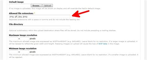 How To Change The Allowed Image File Types In Drupal 7 InMotion Hosting