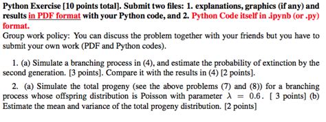 Python Exercise 10 Points Total Submit Two Files