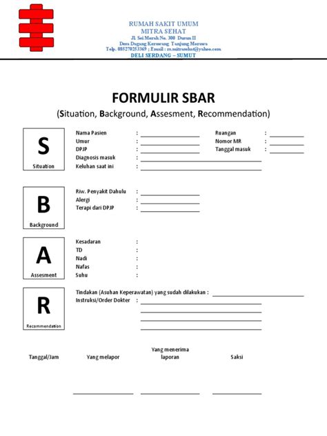 Formulir Sbar Pdf
