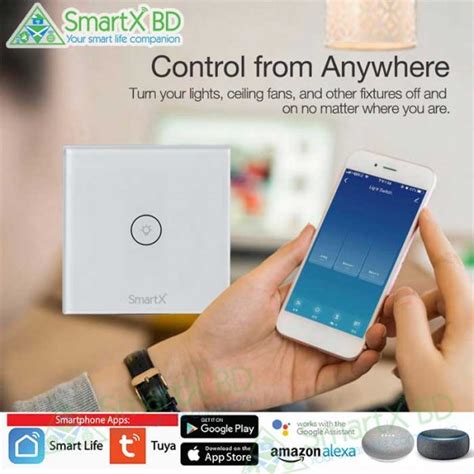 SmartX Gang WiFi Smart Touch Switch For Smart Lighting Control And Automation SmartX BD