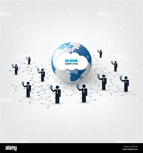 Cloud Computing Technology Digital Network Connections Global Business Design Concept With