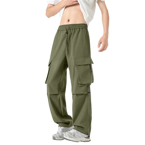 Aueoeo Hiking Pants Men Sweatpants Men Solid Casual Multiple Pockets