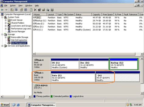 How To Divide Partition Into Two On Windows 2003 Server