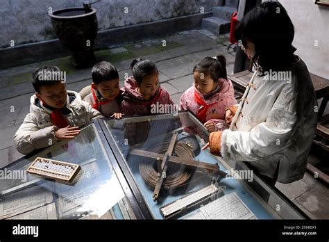 250116 Huangshan Jan 16 2025 Xinhua Wang Suqiu Introduces A Measuring Tool Invented