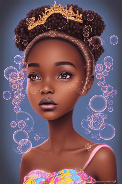 Beautiful 4k Dark Brown Skin Disney Princess Vector · Creative Fabrica