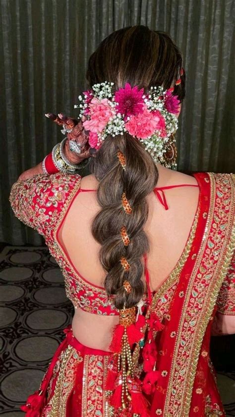 Beautiful Braid Hairstyle With Flowerswedding Hairstylebridal