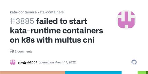 Failed To Start Kata Runtime Containers On K S With Multus Cni Issue Kata Containers