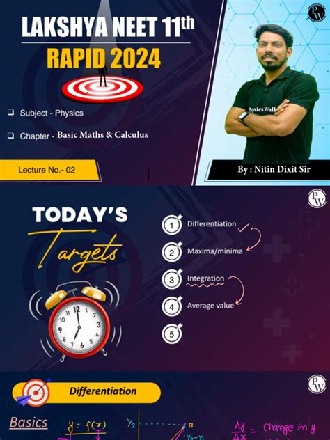 Basic Maths And Calculus 02 Class Notes Lakshya 11th Neet Rapid Revision