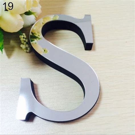 26 ตัวอักษรภาษาอังกฤษ Diy 3d ที่ทันสมัยกระจกรูปลอกศิลปะภาพจิตรกรรมฝาผนังสติ๊กเกอร์ติดผนังตกแต่ง