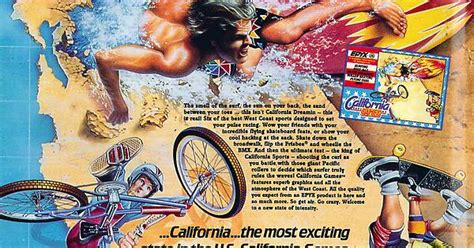 california games videogames advert in the late 80 s amiga amstrad apple ii atari 8 bit atari