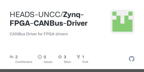Github Heads Uncc Zynq Fpga Canbus Driver Canbus Driver For Fpga Drivers