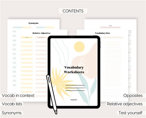 Vocabulary Notebook Language Learning Printables PDF Notebook Etsy
