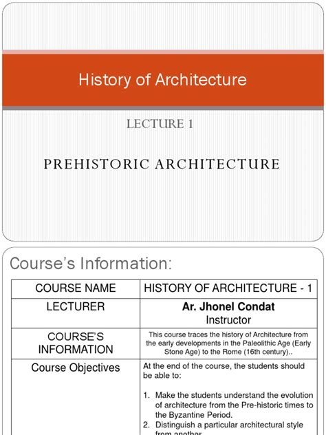 History Of Architecture Lecture 1 Pdf Stone Age Paleolithic