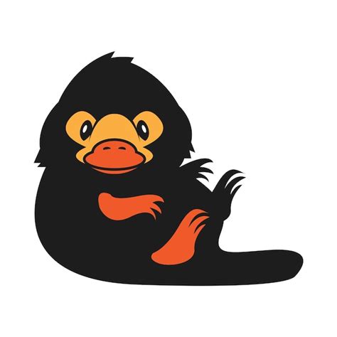 귀여운 오리너구리 만화 캐릭터 프리미엄 벡터