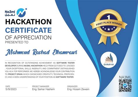 Completed Na3ml Hackathon With Great Results Mahmoud Rashad Elhamrawi