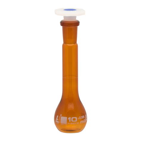 Volumetric Flask 10ml Class A 10 19 Polypropylene Stopper Borosilicate Glass Amber