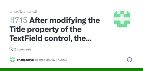 After Modifying The Title Property Of The Textfield Control The Appearance Cannot Be Refreshed