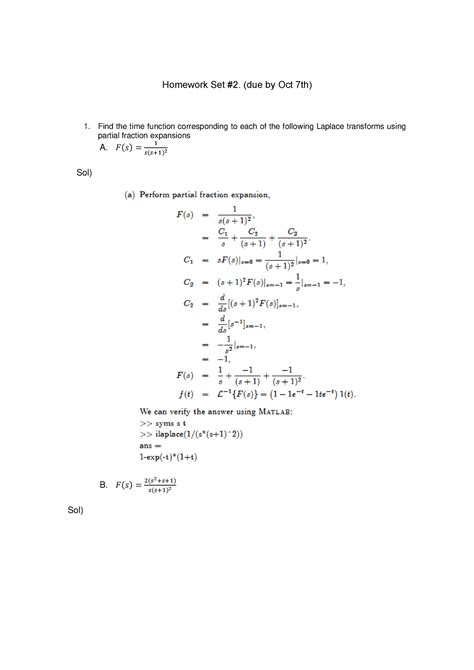 Homework Set 2 Solution Homework Set 2 Due By Oct 7th 1 Find The Time Function