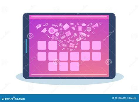 Mobile Social Media Icons Application Interface Screen Concept For Design Work And Animation