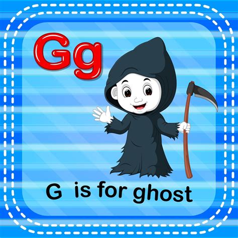 Flashcard Letter G Is For Ghost 10287315 Vector Art At Vecteezy