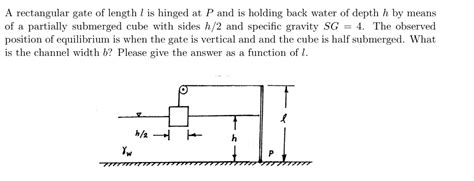 solved a rectangular gate of length l is hinged at p and is holding