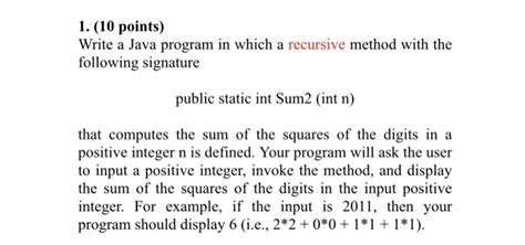 Solved 1 10 Points Write A Java Program In Which A