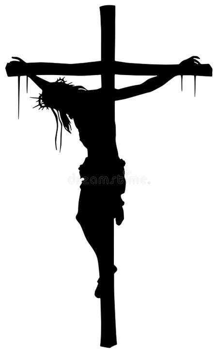 Silhouette Of Jesus Christ On The Cross Stock Vector Illustration Of