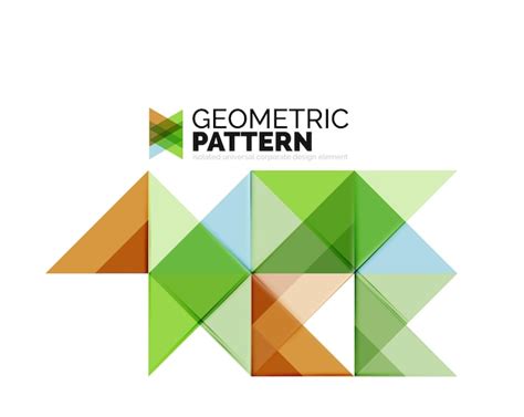 Premium Vector Geometric Triangle Mosaic Pattern Element Isolated On White