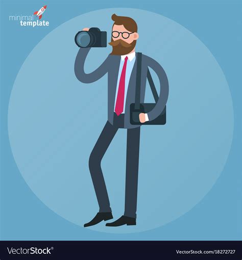 Man With Dslr Camera Royalty Free Vector Image