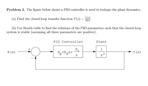 Solved Problem 2 The Figure Below Shows A PID Controller Is Chegg Com