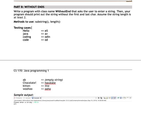 Solved Part B Without Ends Write A Program With Class Name