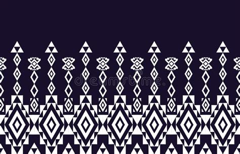 Geometric Tribal Pattern Design Black White Background Textile Fabric Print Stock Vector