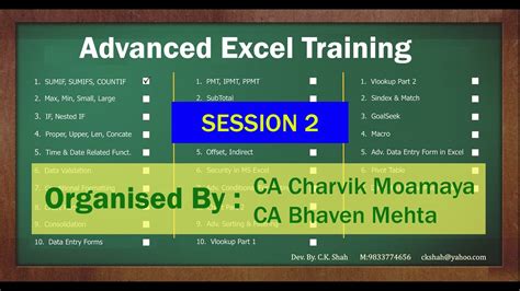 Advanced Excel Live Session 2 Youtube