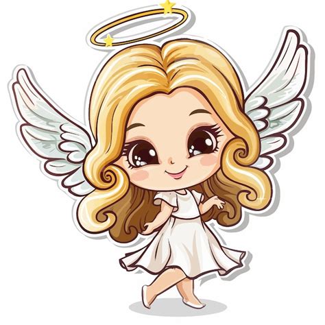 Premium Vector A Picture Of A Angel With A Halo On Her Head