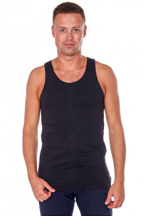 Майка мужская Элиза 6613589 черный купить оптом в HappyWear.ru