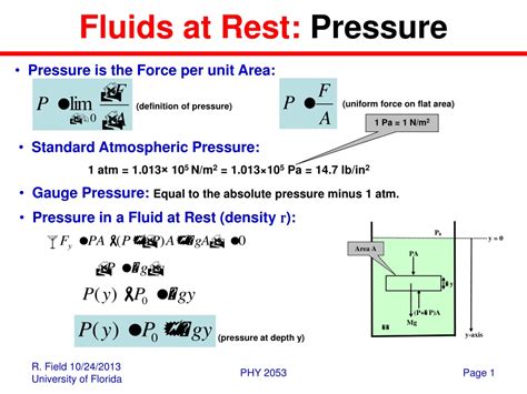 PPT Fluids At Rest Pressure PowerPoint Presentation Free Download ID