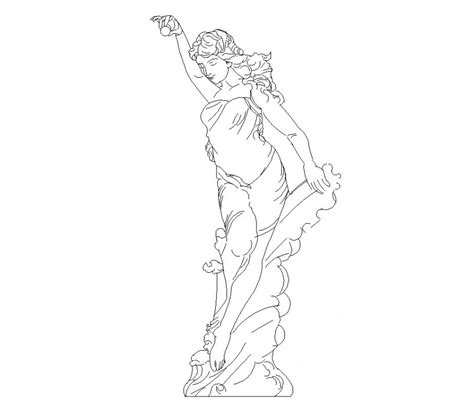 Statue Design Detail 2d View Cad Block Layout File In Dwg Format