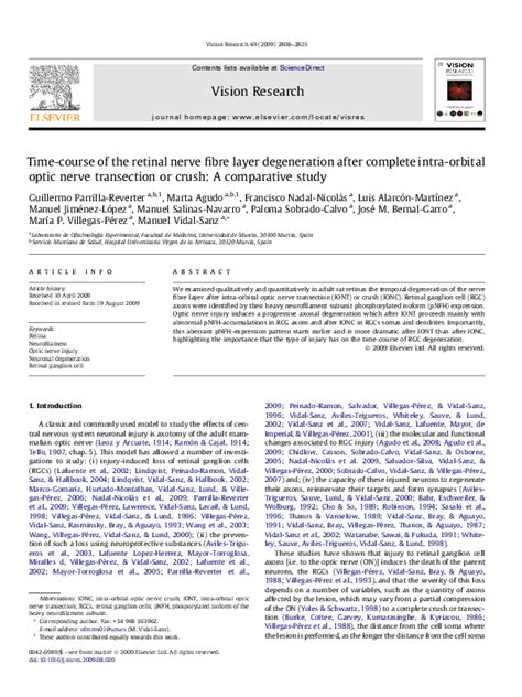 Pdf Time Course Of The Retinal Nerve Fibre Layer Degeneration After Complete Intra Orbital