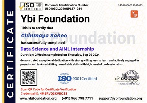 Chinmaya Sahoo On Linkedin Datascience Ai Machinelearning Internship Ybifoundation Aiforgood