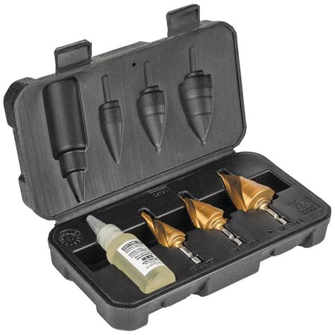 Klein Tools 3pc Vaco Double Fluted Spiral Step Bit Kit Troxten