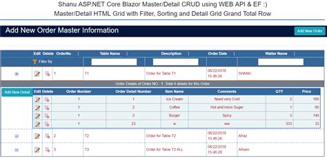 Aspnet Core Blazor Masterdetail Crud With Filtering And Sorting Using
