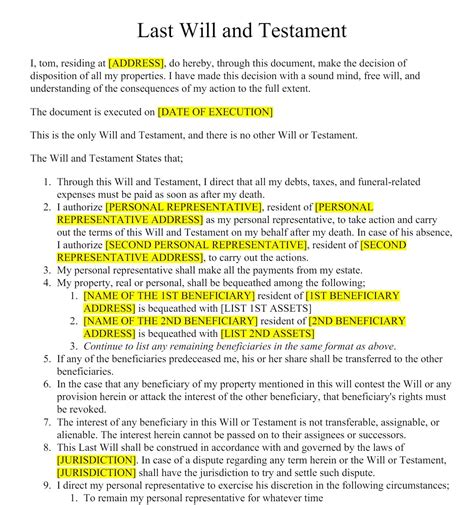 14 Free Last Will And Testament Pdf Templates To Downloadupdf