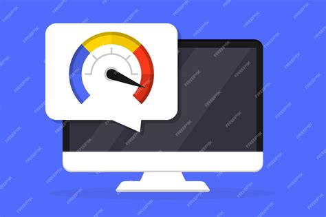 Premium Vector Computer With Internet Connection Speed Test On The